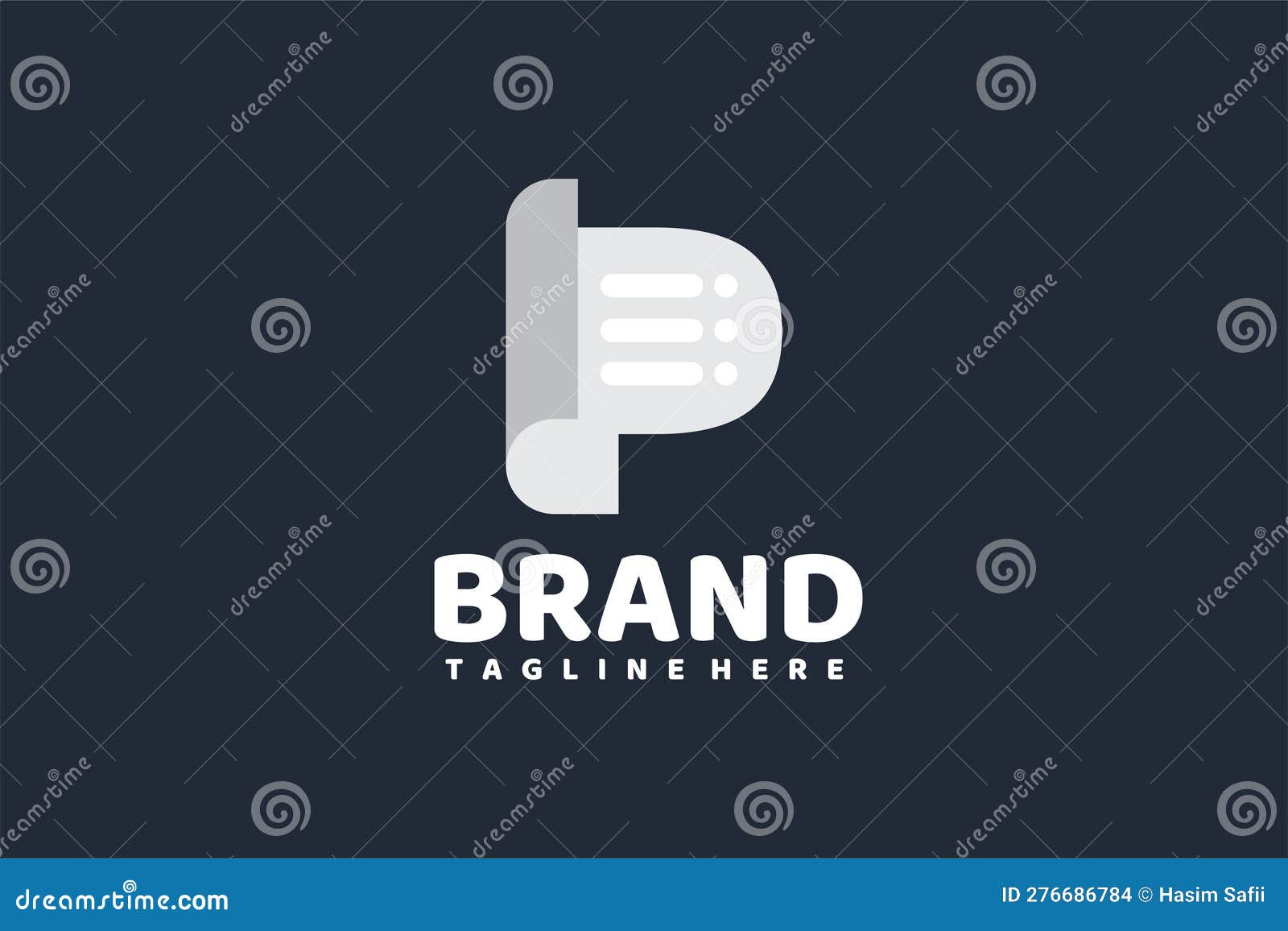 Initial P paper logo stock vector. Illustration of typography - 276686784