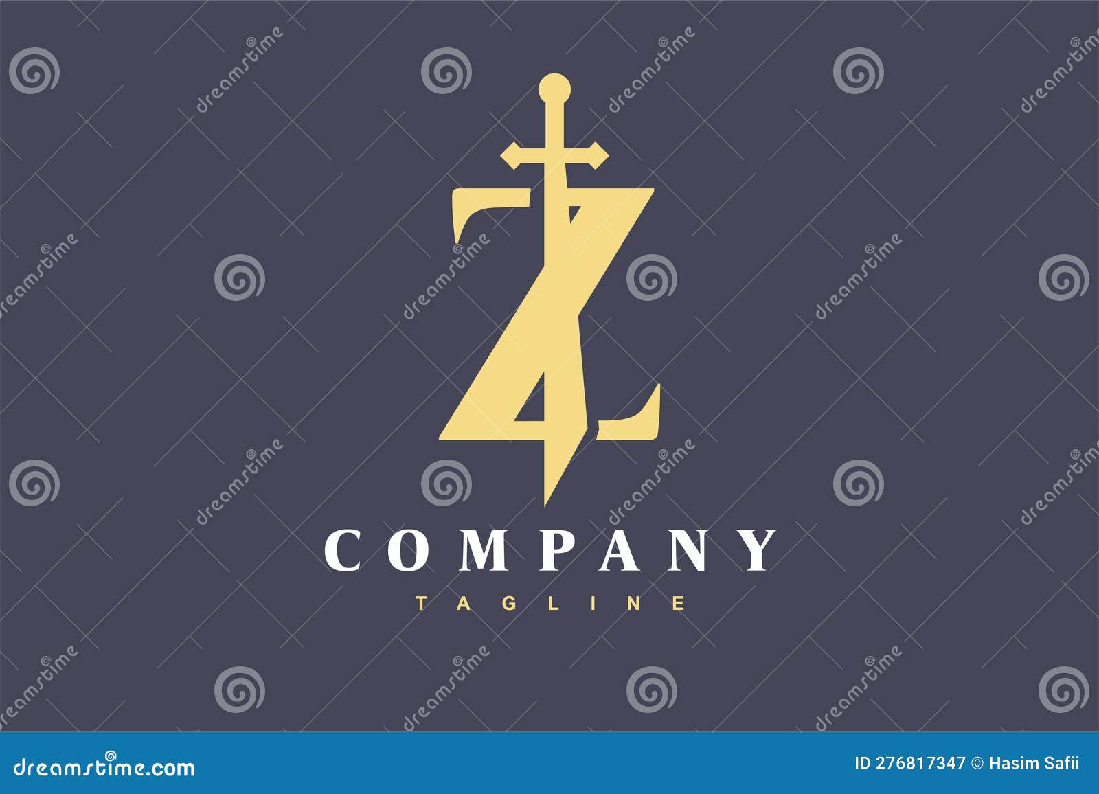 Initial Z sword logo stock vector. Illustration of design - 276817347
