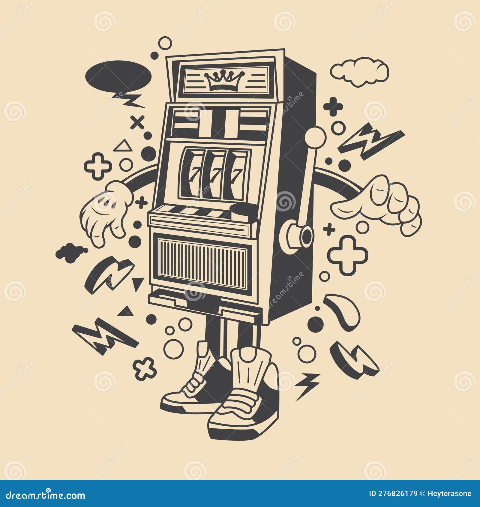 Retro Slot Machine Vector Stock Illustration Stock Vector ...