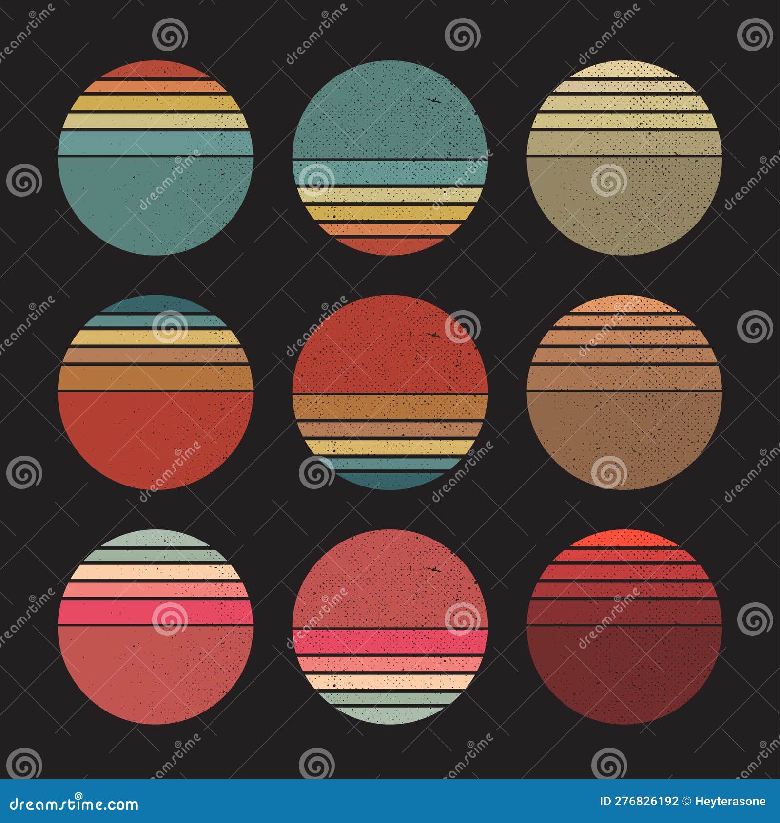 Retro Sun Vector Stock Illustration. Retro T-Shirt Design Elements ...