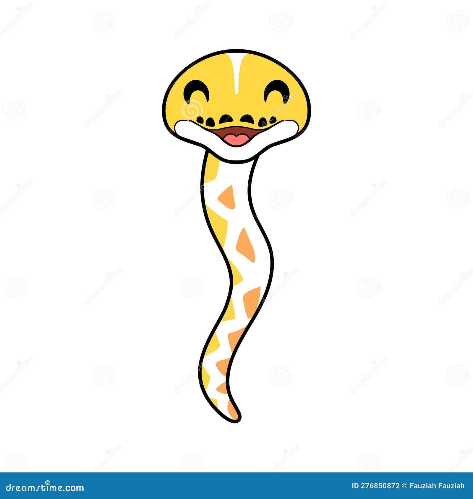Cute Amelanistic Reticulated Python Cartoon Stock Vector - Illustration ...