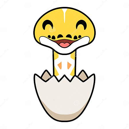 Cute Amelanistic Reticulated Python Cartoon Inside an Egg Stock Vector ...