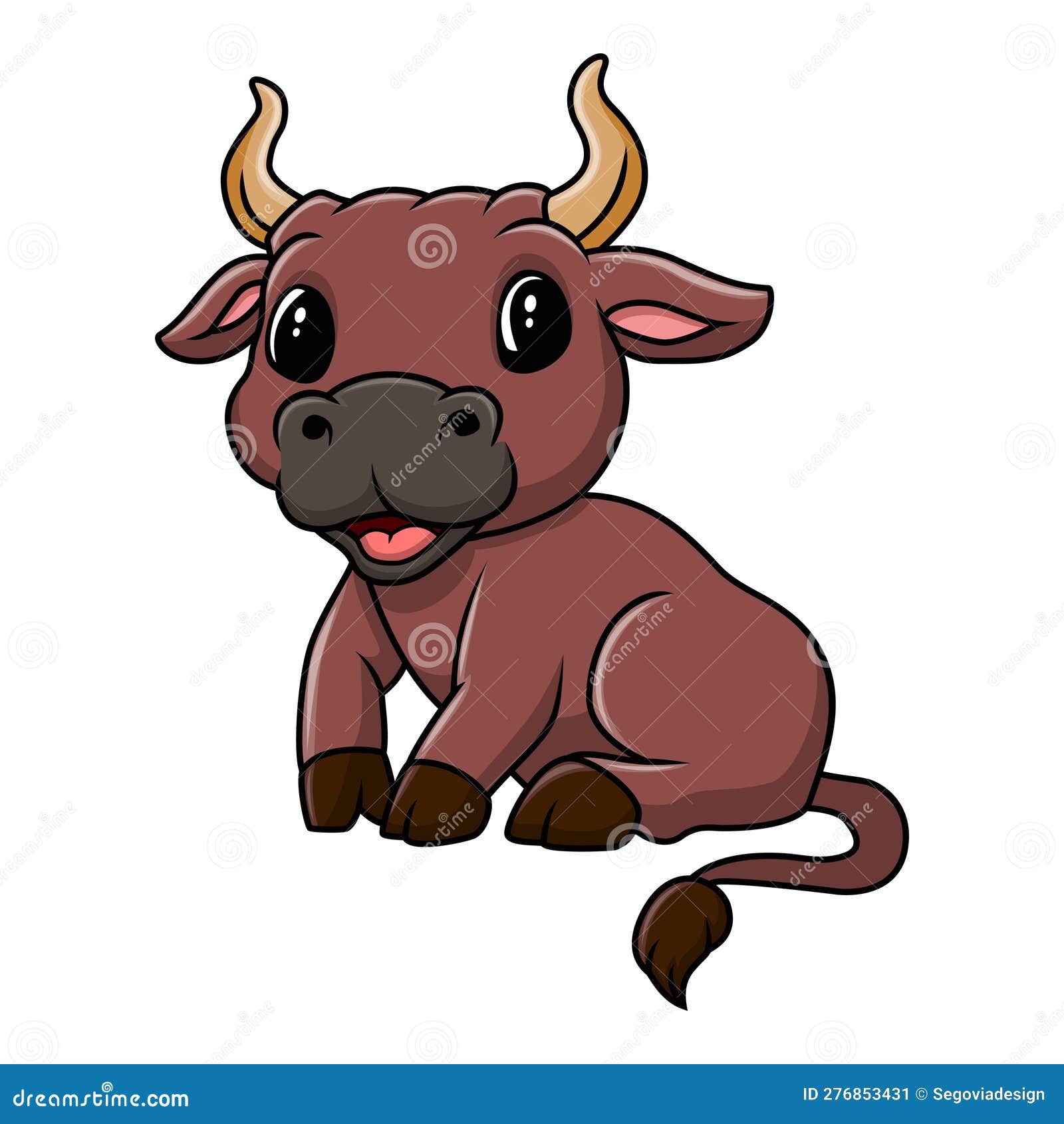 Cartoon cute bull a happy stock vector. Illustration of kids - 276853431