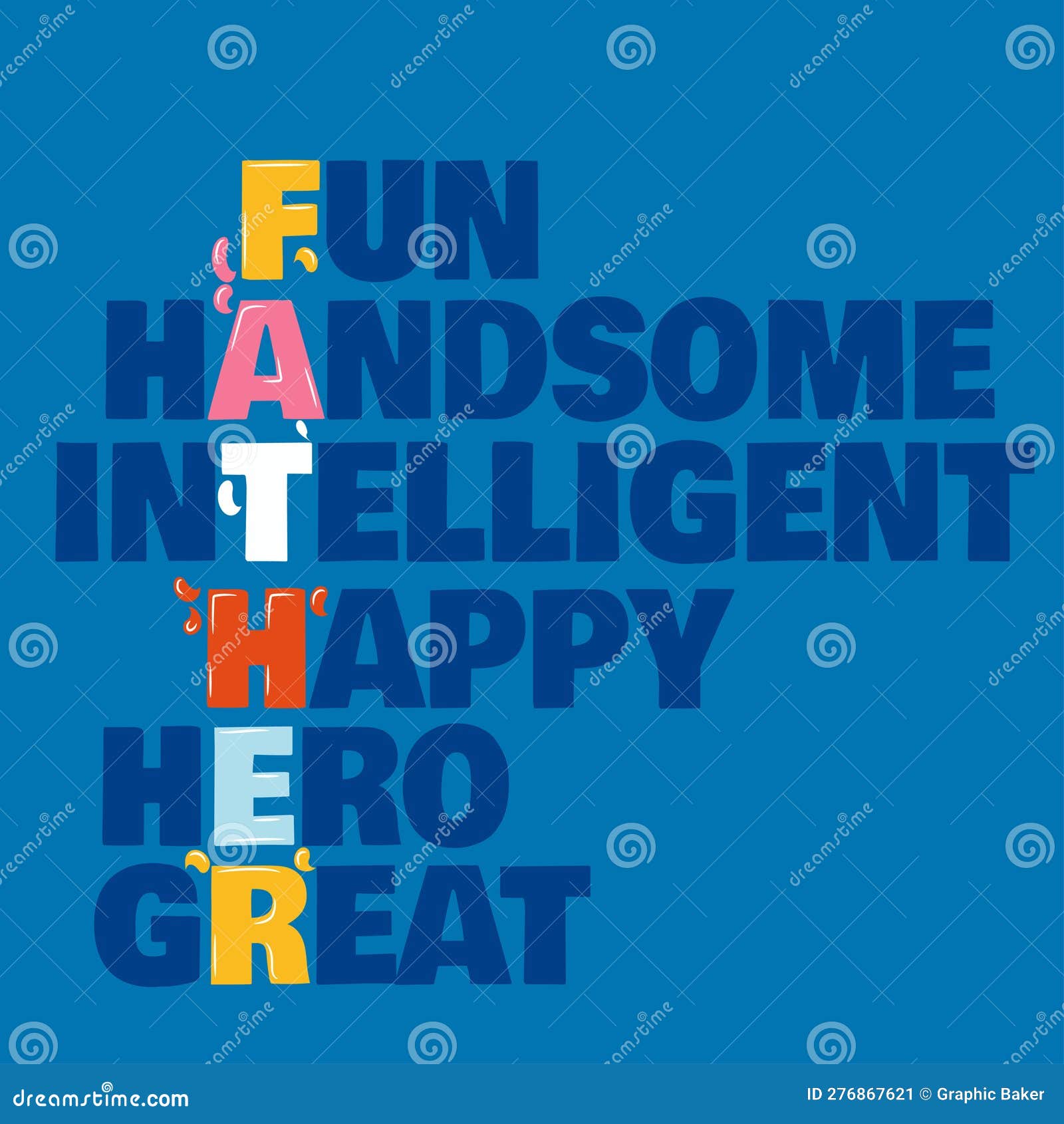 Happy Fathers Day Greeting Card With Typography Stock Vector