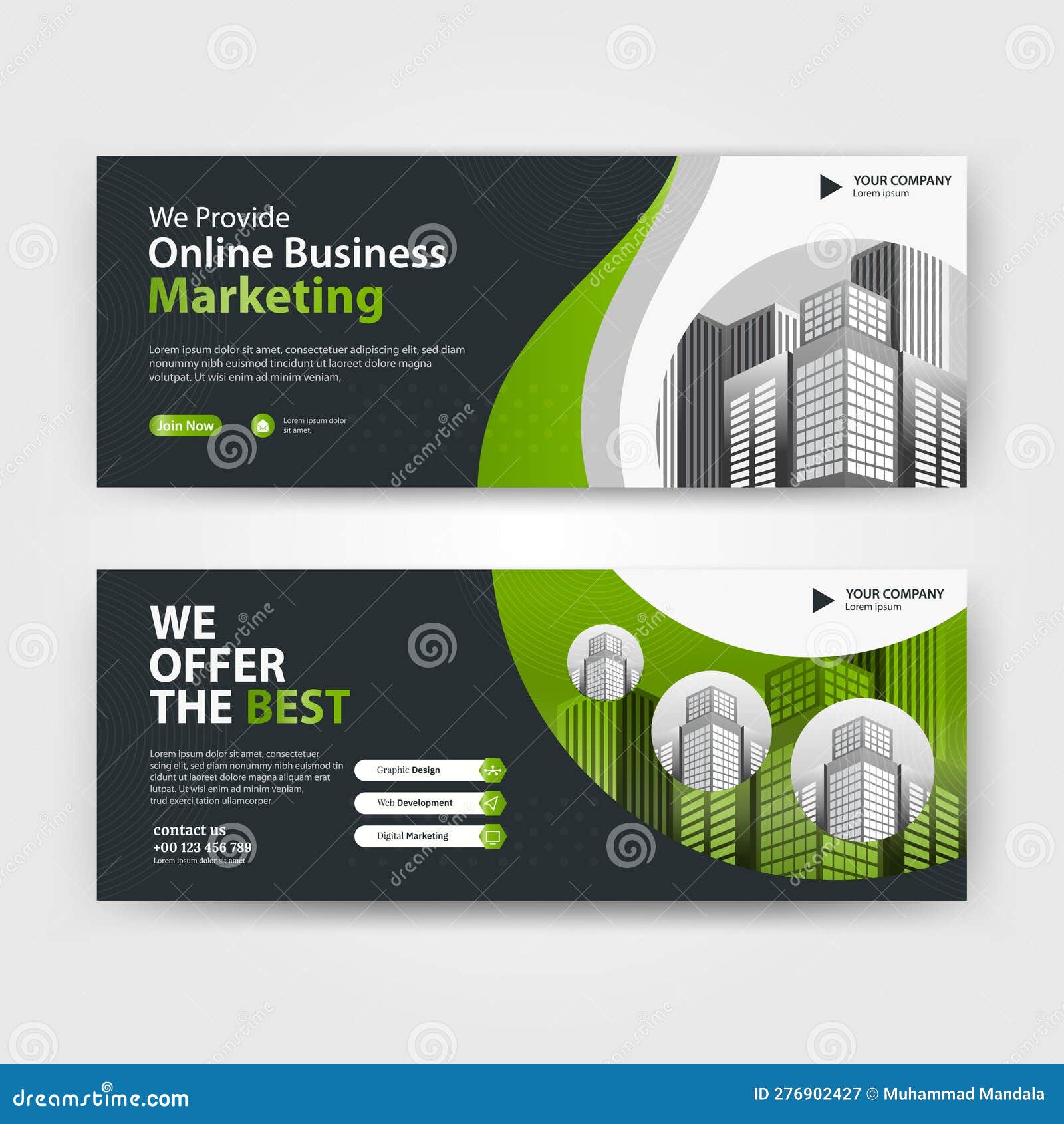 Green Color Abstract Corporate Business Banner Template, Horizontal ...