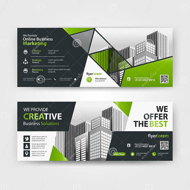 Green Color Abstract Corporate Business Banner Template, Horizontal ...