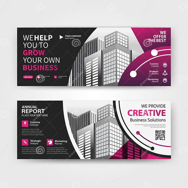 Purple Color Abstract Corporate Business Banner Template, Horizontal ...