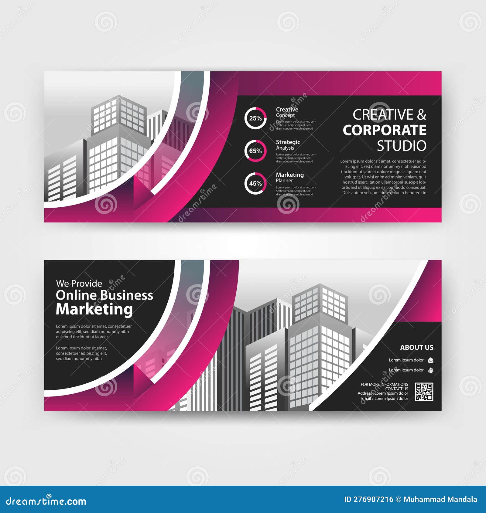 Purple Color Abstract Corporate Business Banner Template, Horizontal ...