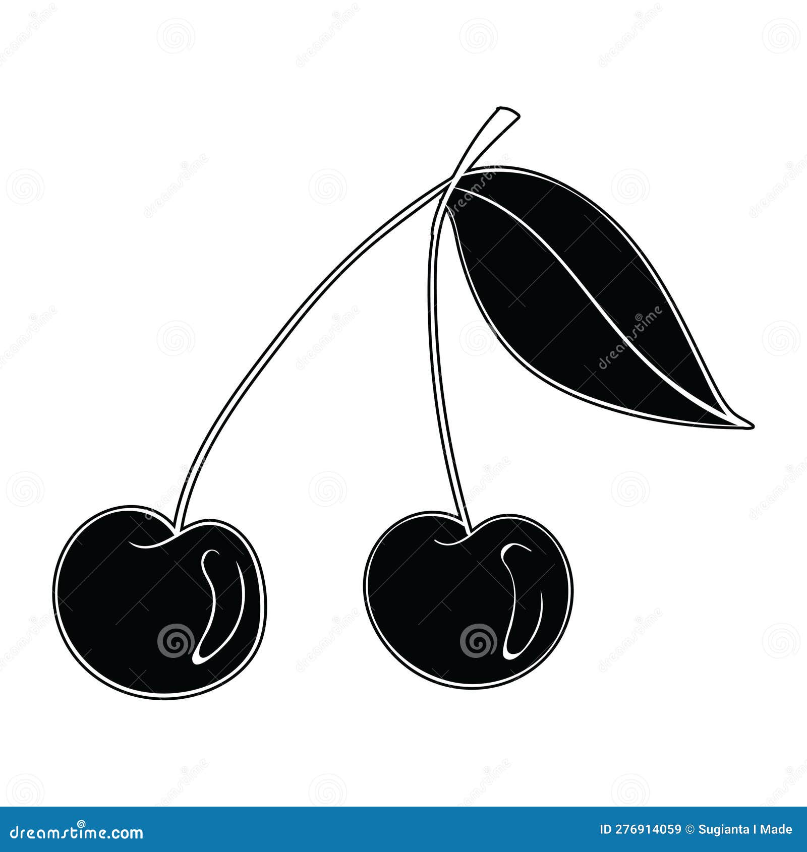 Line art cherry vector stock vector. Illustration of icon - 276914059
