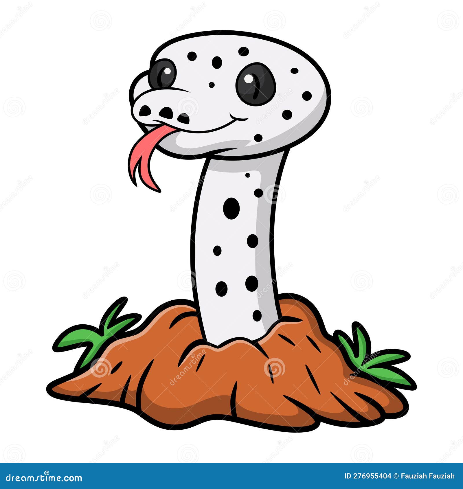 Cute Cow Reticulated Python Cartoon Out from Hole Stock Vector ...