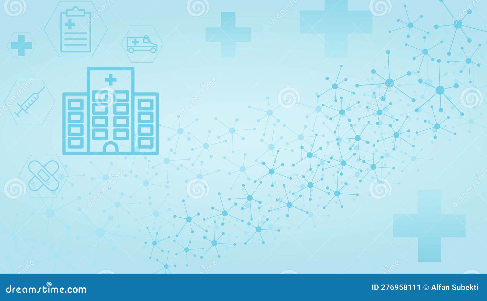 Molecular Structure with Hospital Cross and Symbol for Medical ...