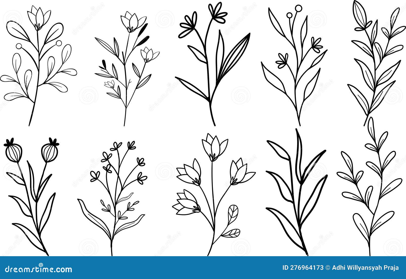 Flower Outline Vector Illustration Stock Vector - Illustration of ...