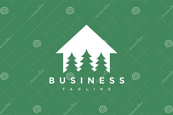 Fir tree house logo stock vector. Illustration of landscape - 276969812