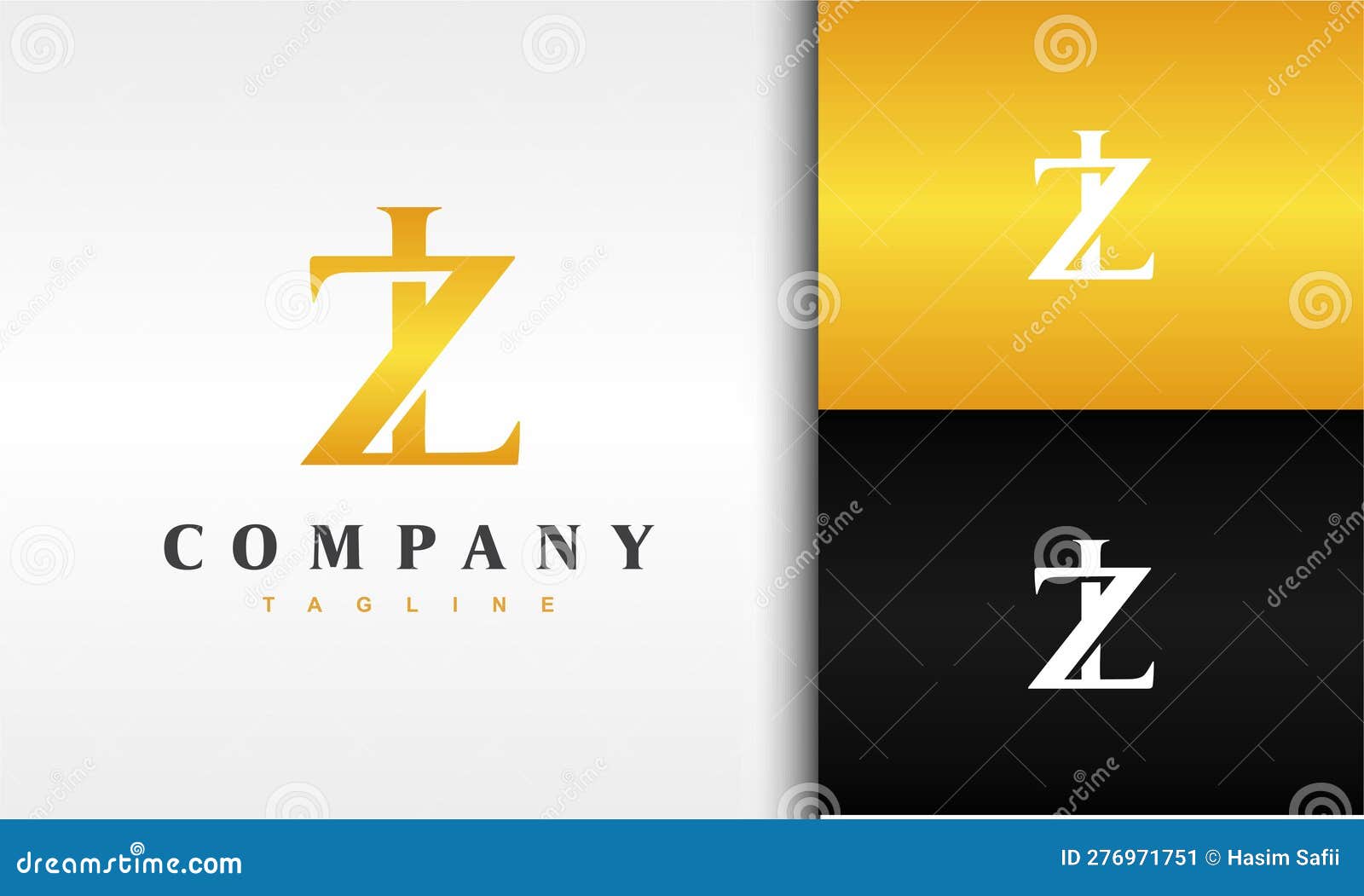 Luxury Monogram Letter ZI Logo Stock Vector - Illustration of symbol ...