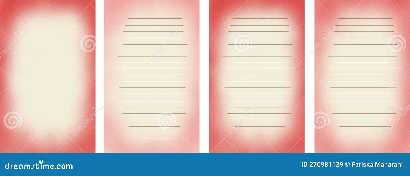 Set of Peach Retro Paper Note Illustration Stock Vector - Illustration ...