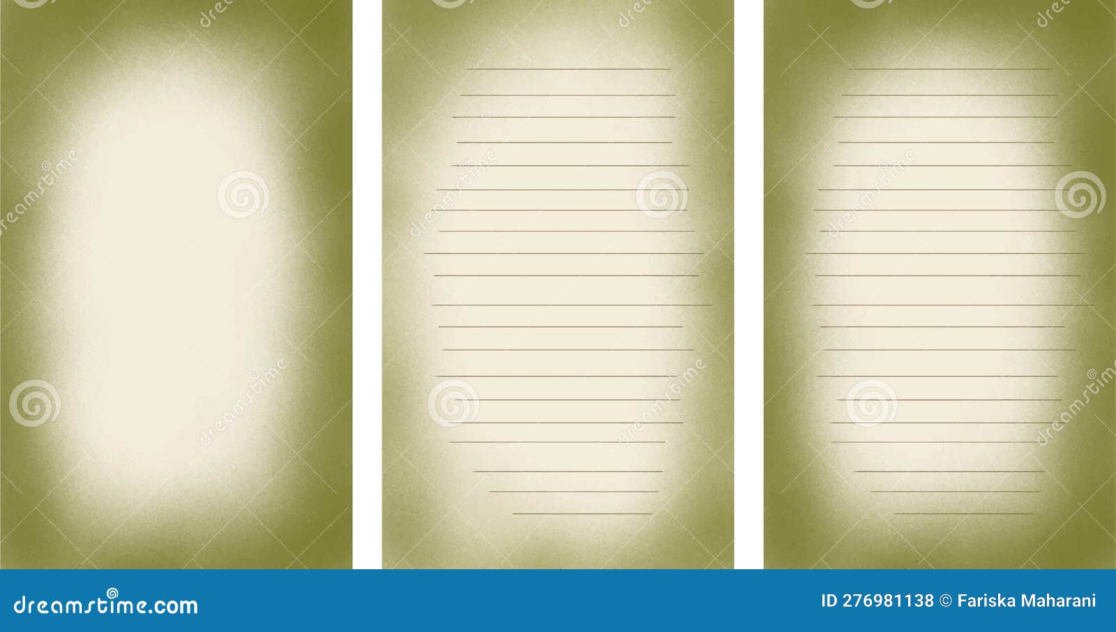 Set of Green Retro Paper Note Illustration Stock Vector - Illustration ...