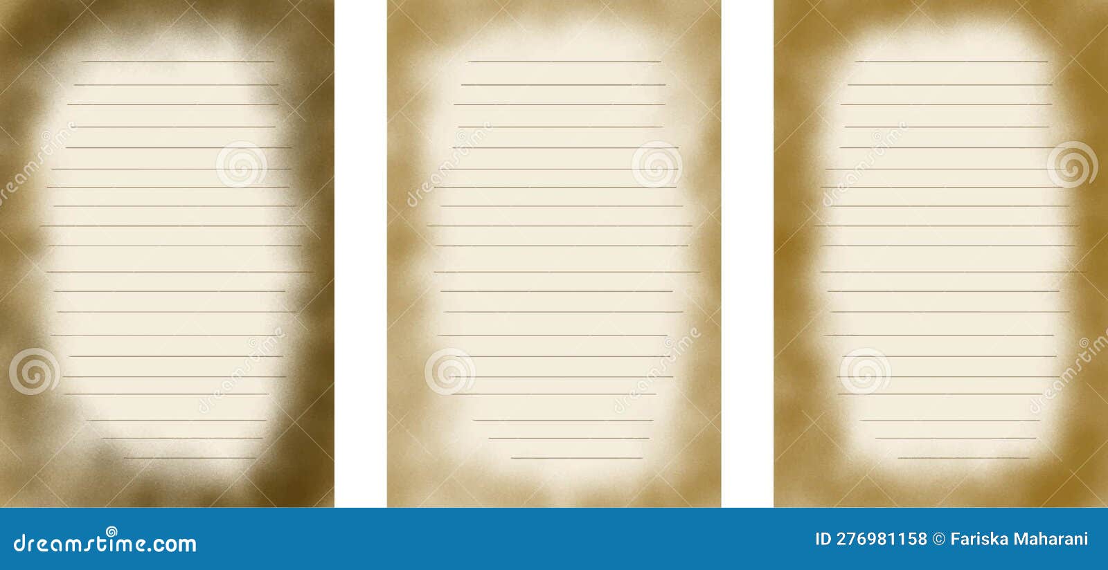 Set of Brown Retro Paper Note Illustration Stock Vector - Illustration ...
