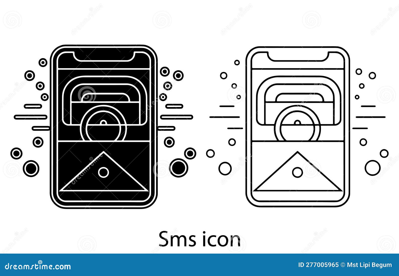 Sms Icon Outline Vector Simple Set of Message Related Vector Line Icons ...