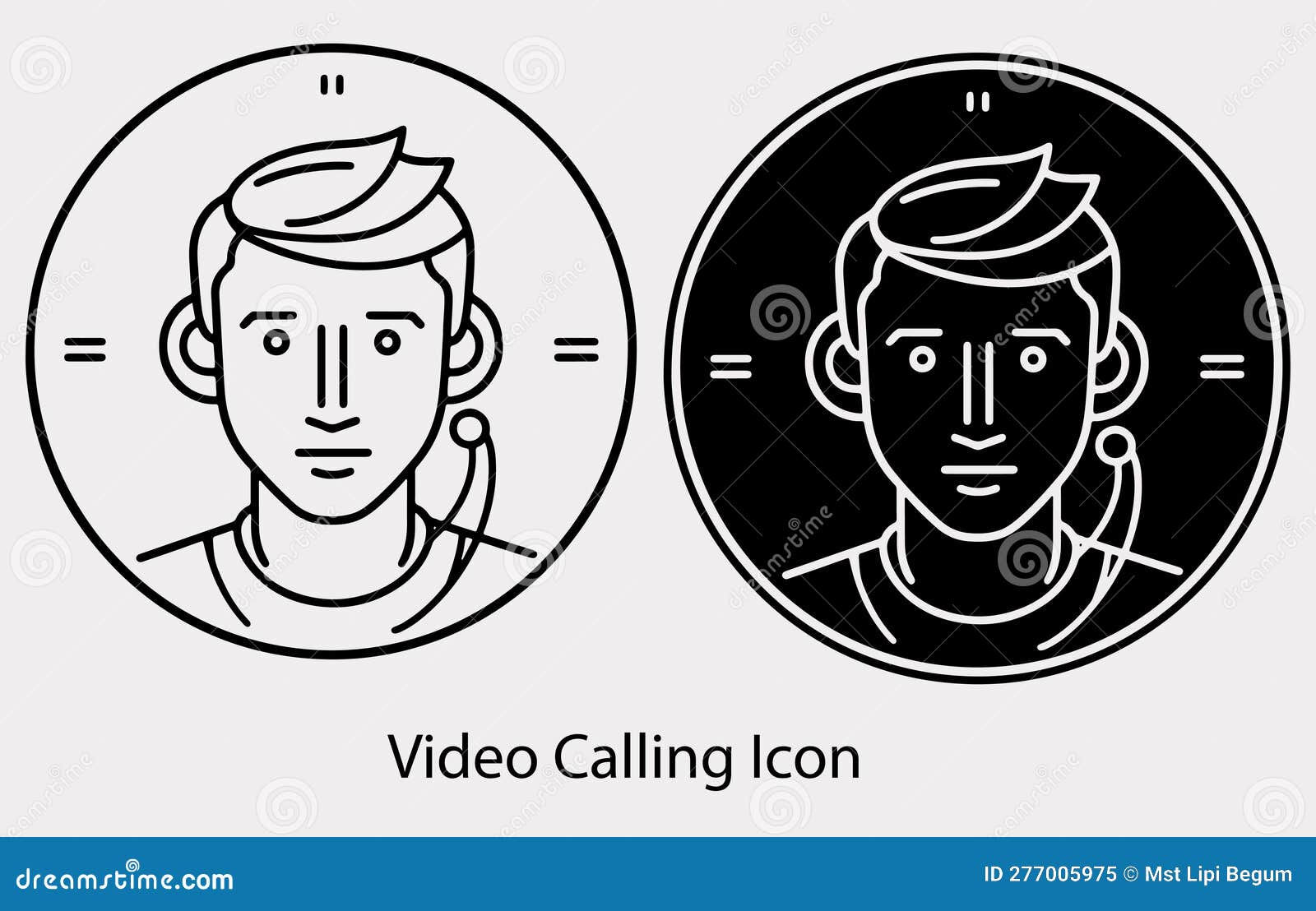 Video Calling Icon Outline Style Simple Set of Video Conference Related ...
