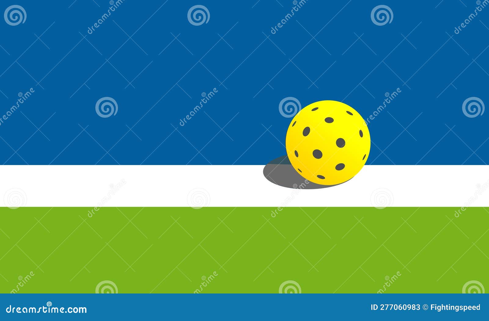 Vector Illustration of Pickleball Ball on the Court Stock Vector ...