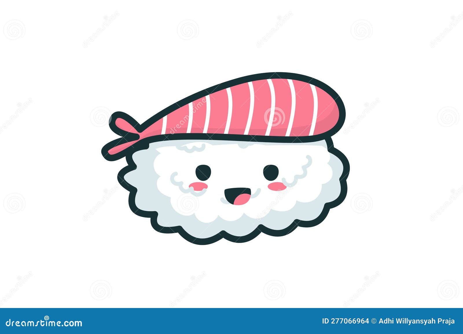 Cute Sushi Vector Illustration Stock Illustration - Illustration of ...