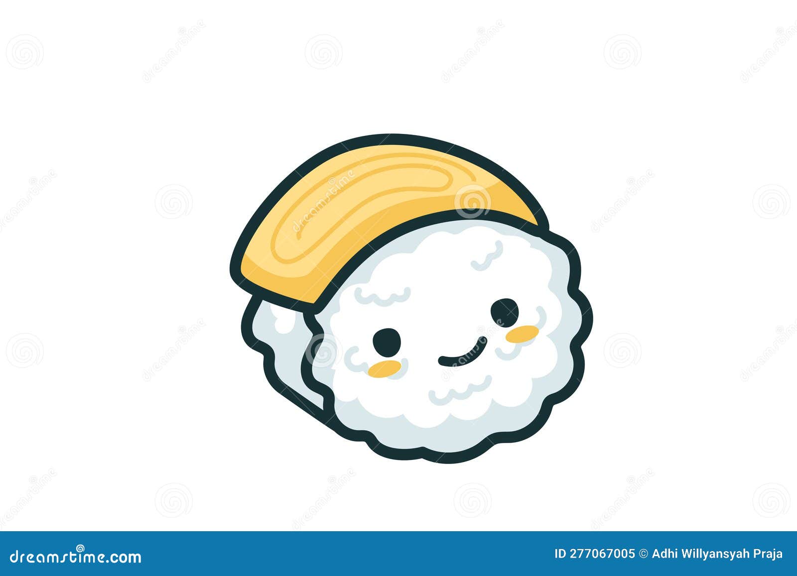 Cute Sushi Vector Illustration Stock Illustration - Illustration of ...