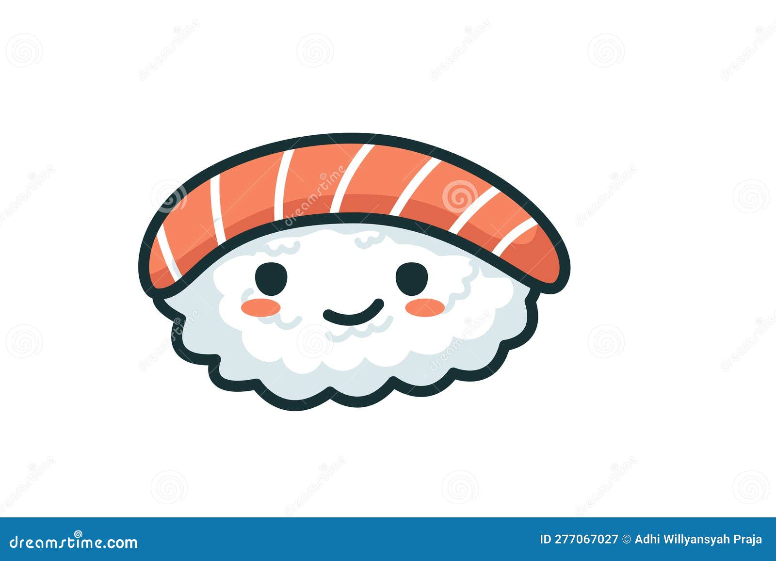 Cute Sushi Vector Illustration Stock Illustration - Illustration of ...