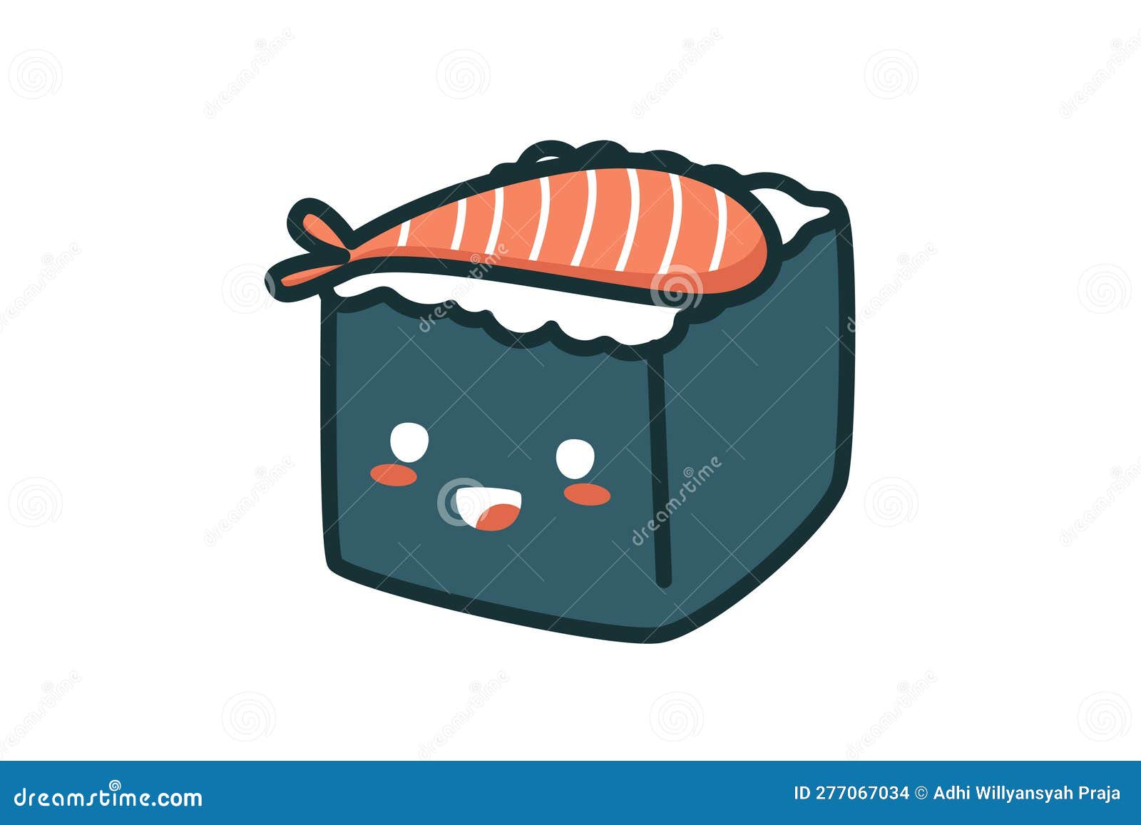 Cute Sushi Vector Illustration Stock Illustration - Illustration of ...