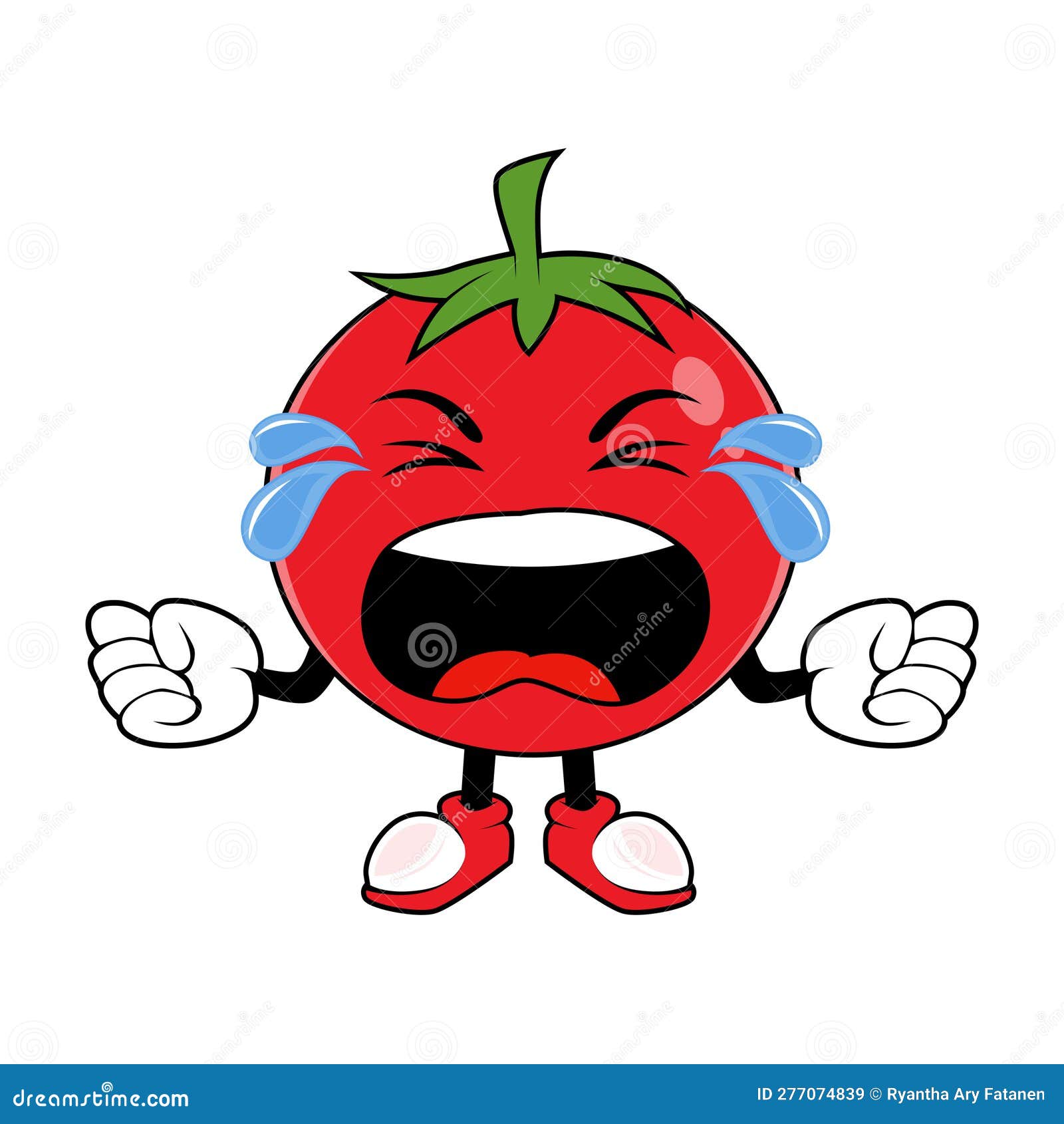 Crying Tomato Fruit Cartoon Mascot. Stock Vector - Illustration of ...