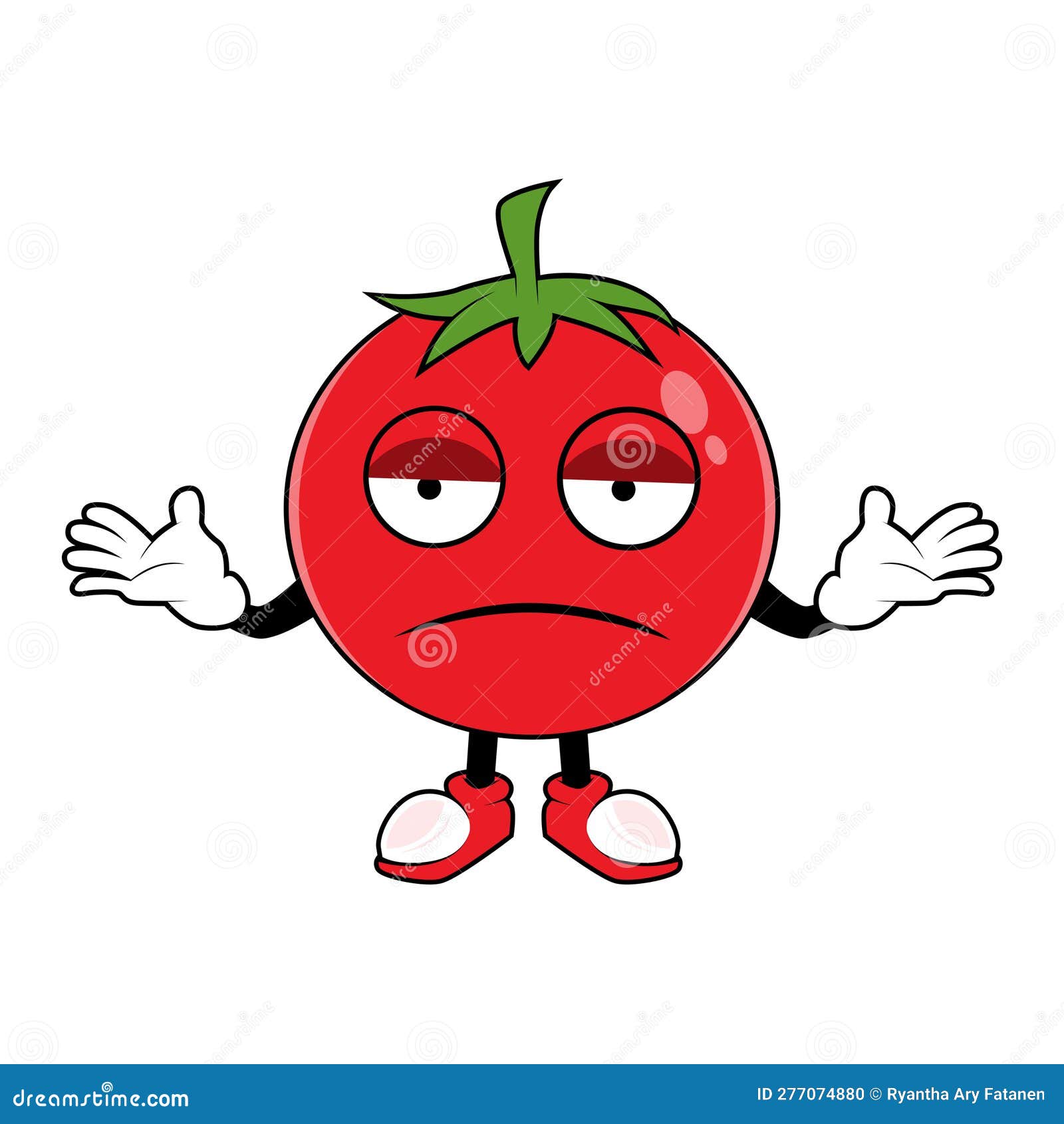 Tomato Fruit Cartoon Mascot with Confused Gesture. Stock Vector ...