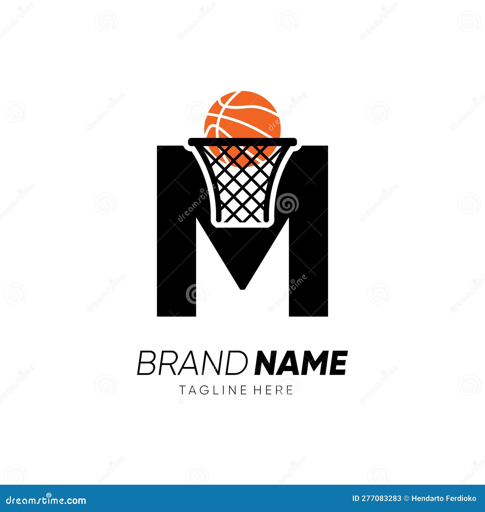 Letter M Initial Basketball Logo Design Vector Icon Graphic Emblem ...