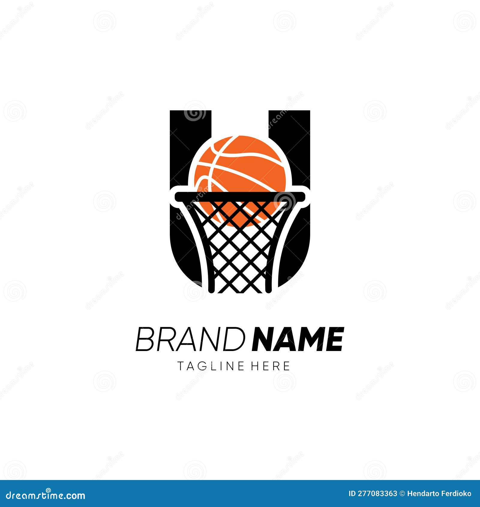 Letter U Initial Basketball Logo Design Vector Icon Graphic Emblem ...