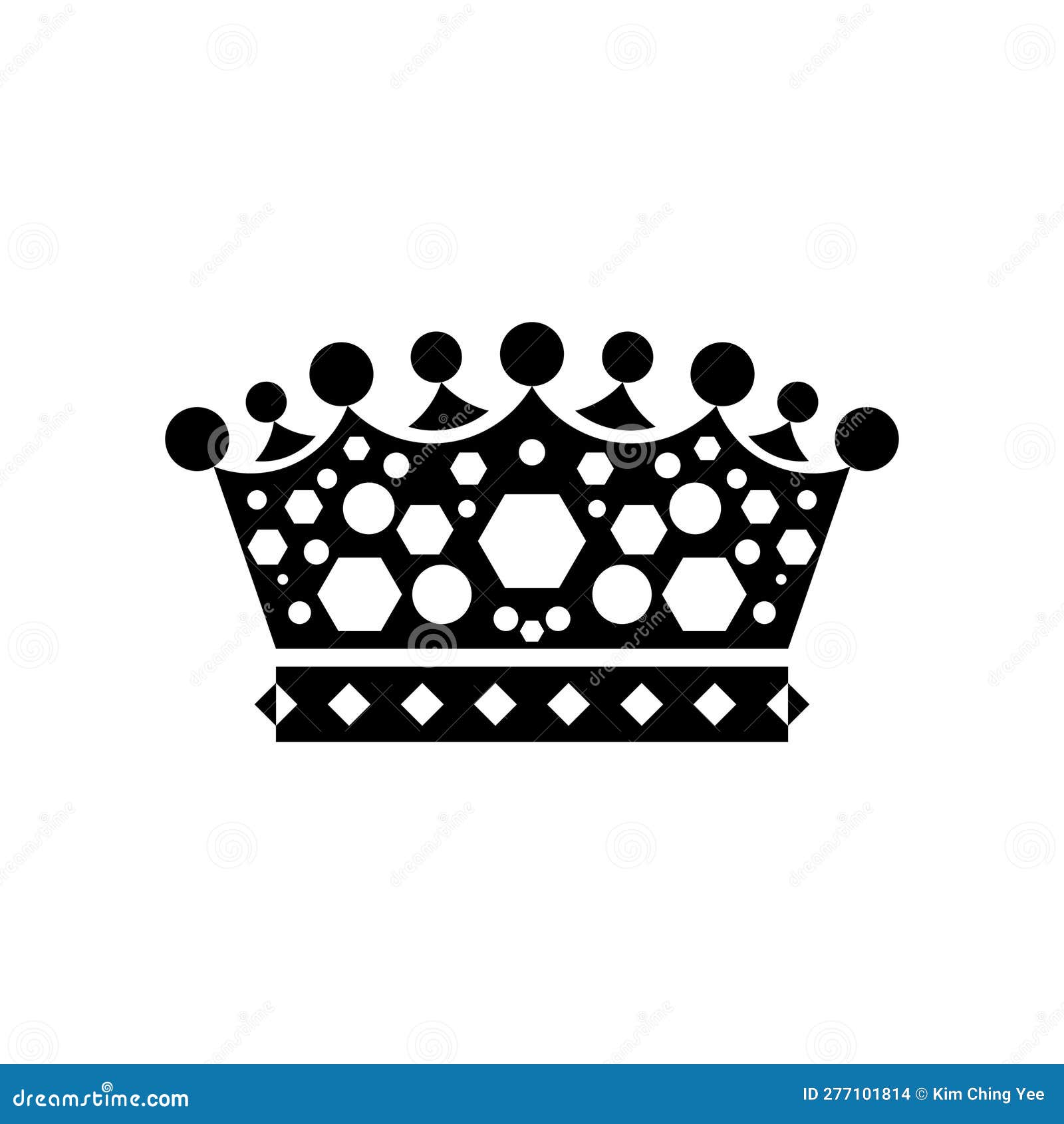 King Crown Silhouette Icon On White Background. Emblem And Royal ...