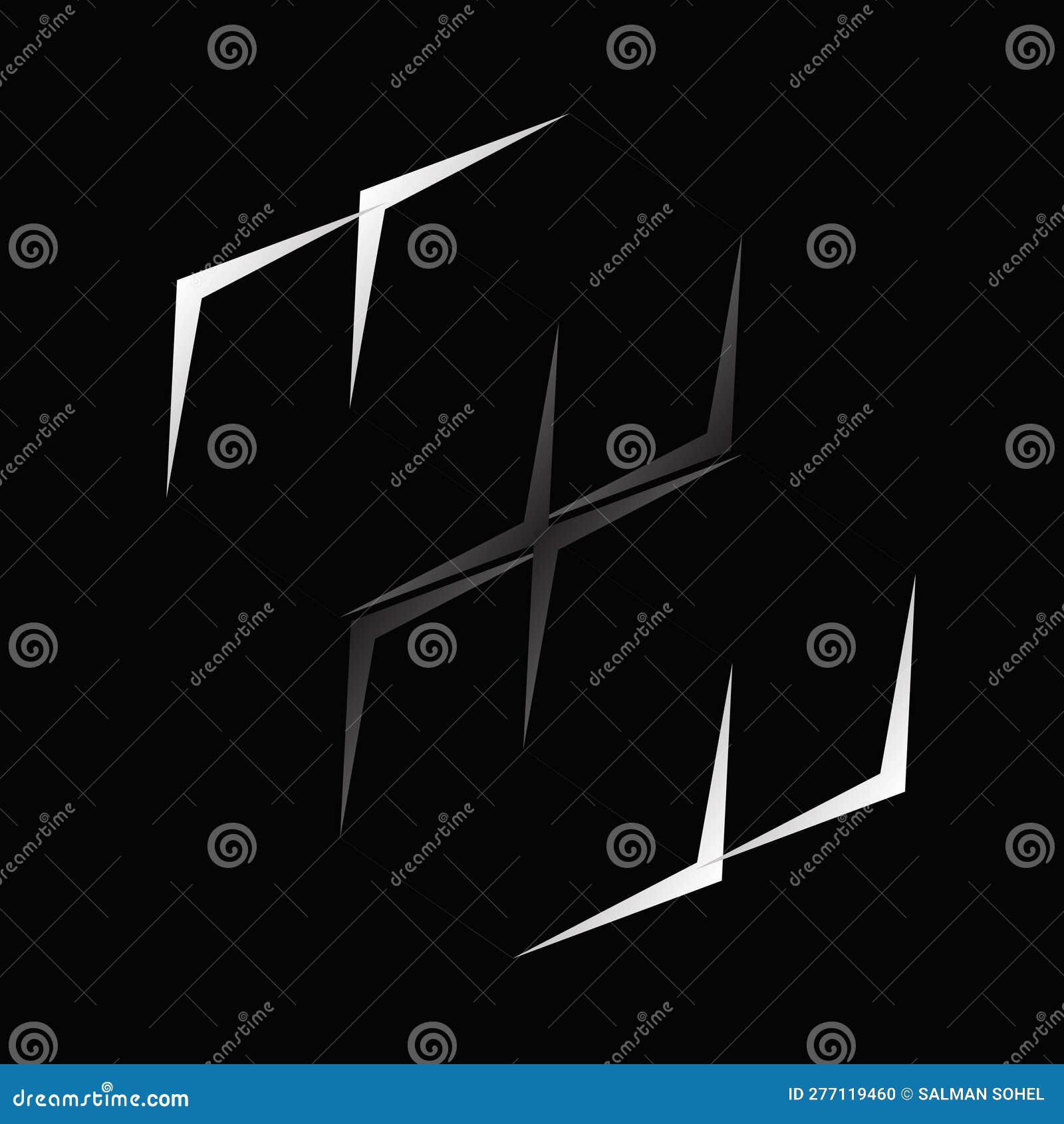 Abstract Dark White Sign Icon Symbol Shape Design Stock Illustration ...