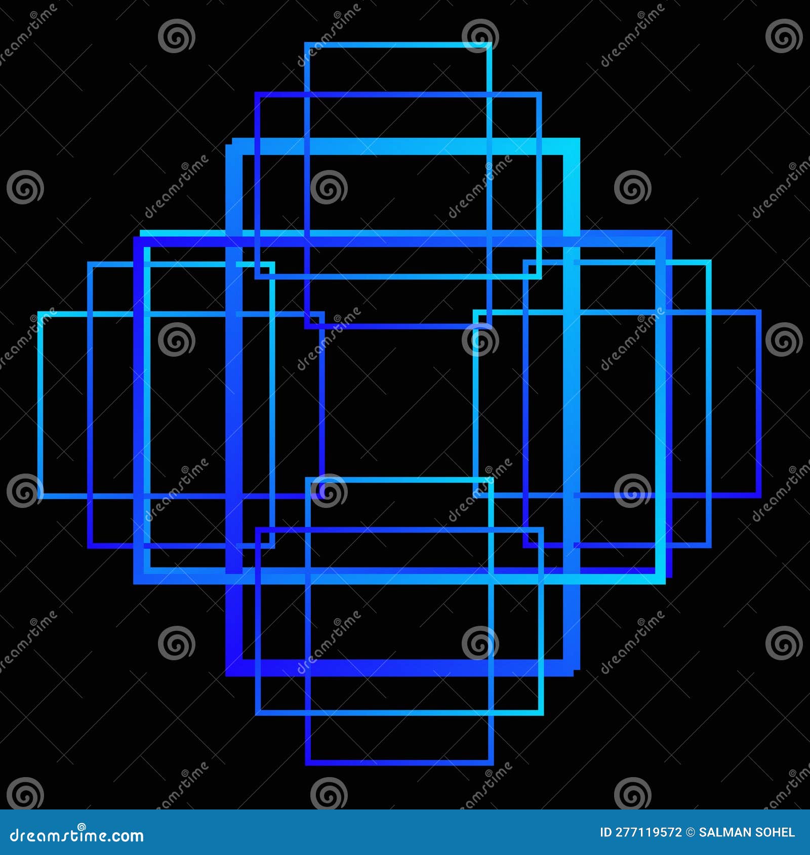 Abstract Blue Line Art Tech Background Design Stock Illustration ...