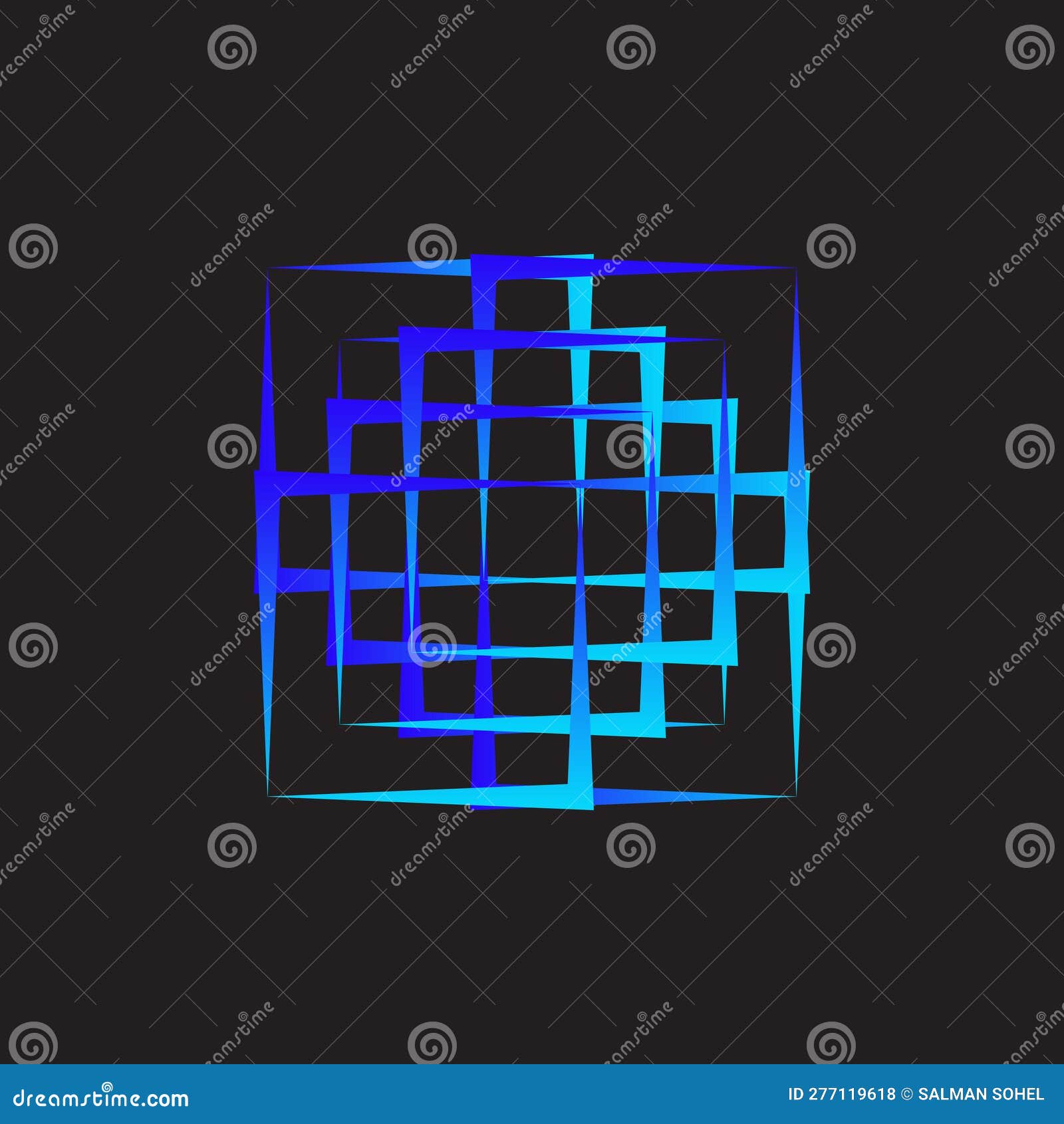 Abstract Blue Square Shape Bright Light Color Symbol Design Stock ...