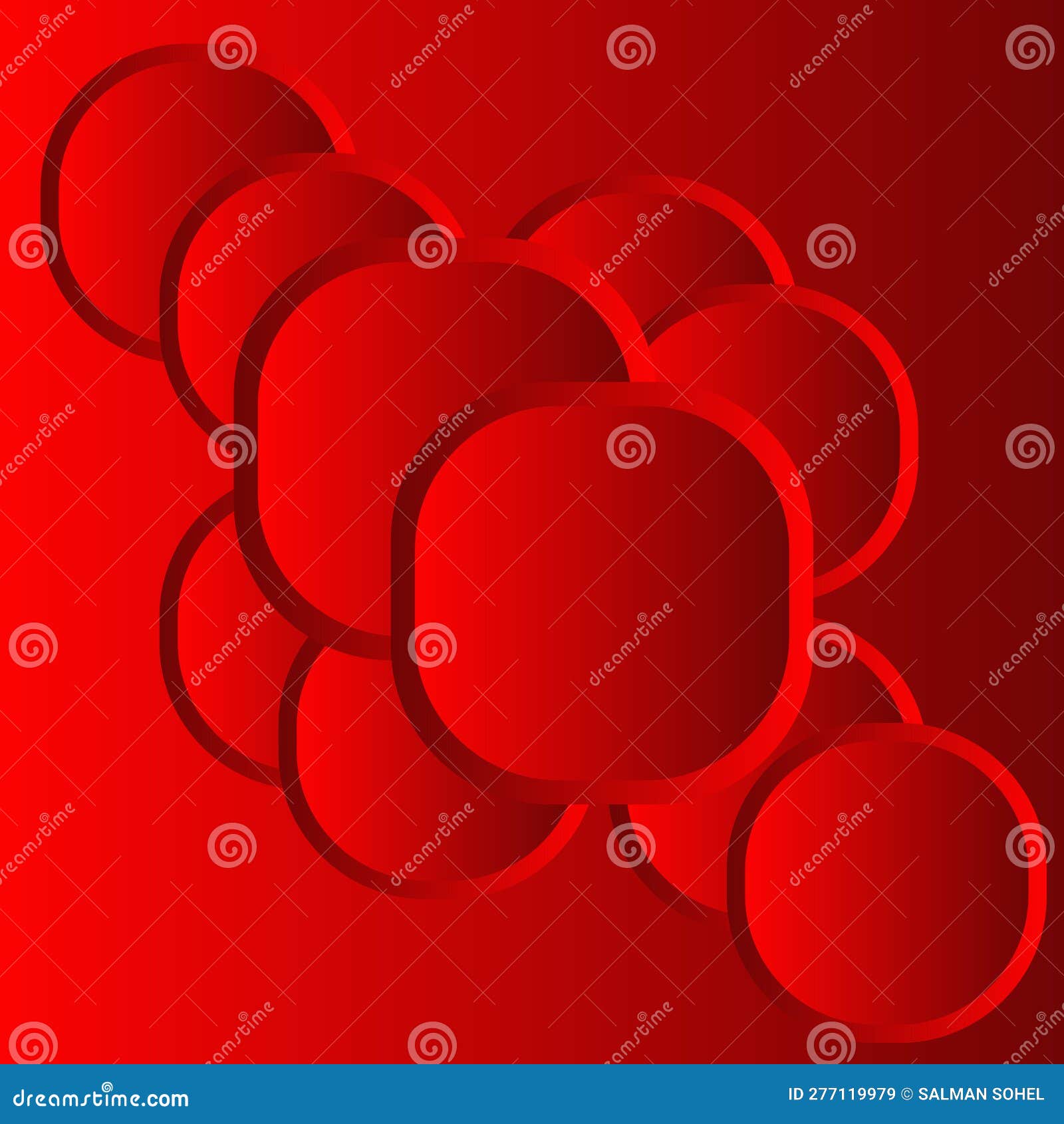 Abstract Red Shape 3d Wallpaper Design Stock Illustration ...