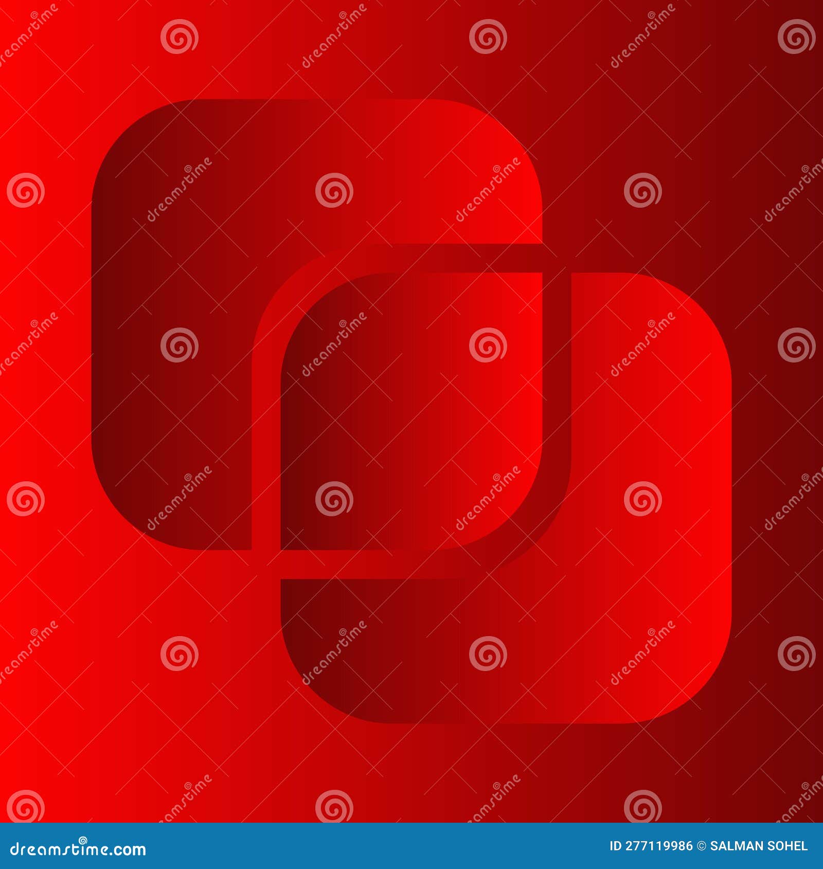 Abstract Red Square 3d Shape Background Design Stock Illustration ...