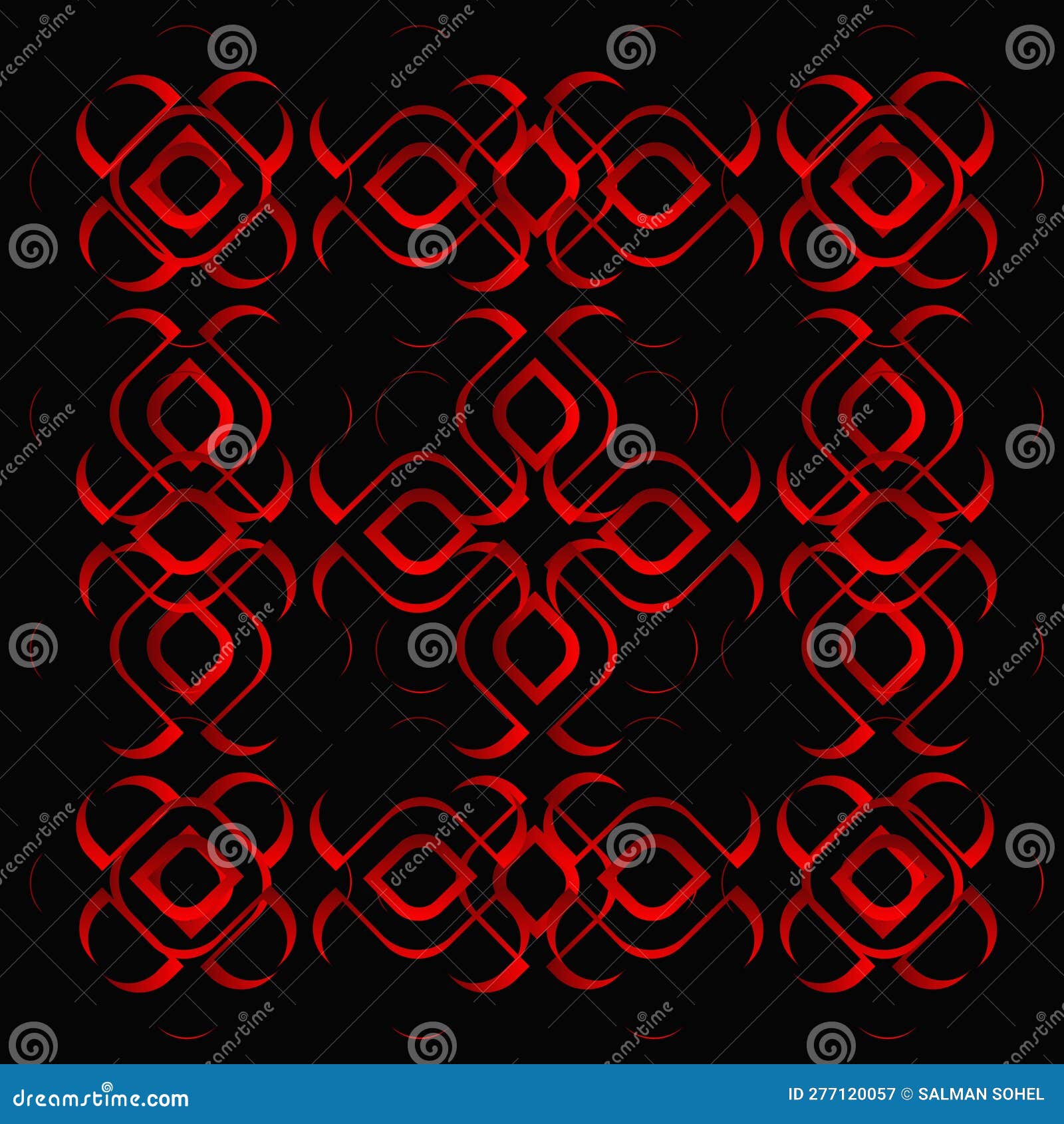 Abstract Red Floral Art Design Wallpaper Stock Illustration ...