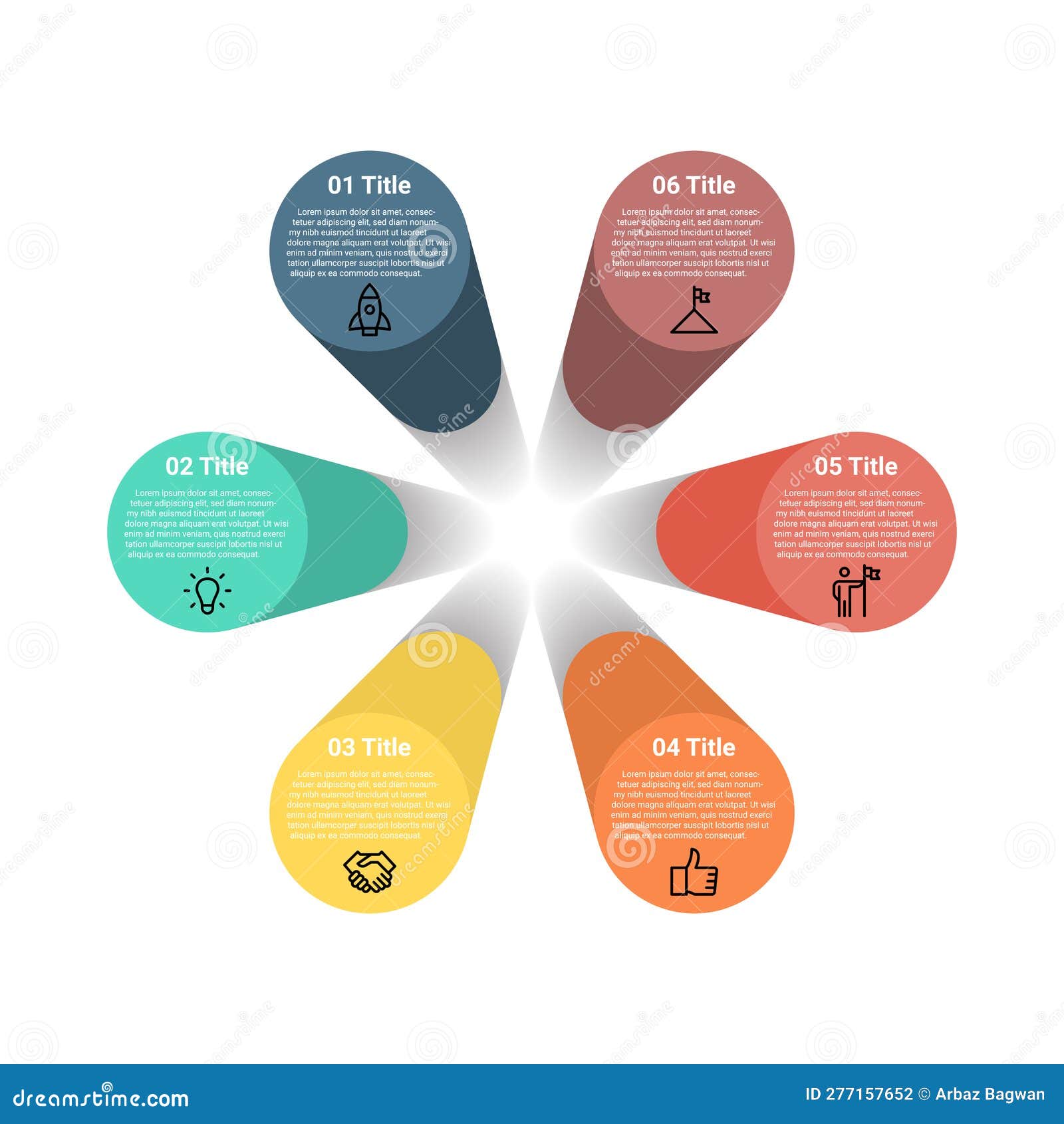 Circle 6 Steps Infographic in Perspective Stock Vector - Illustration ...