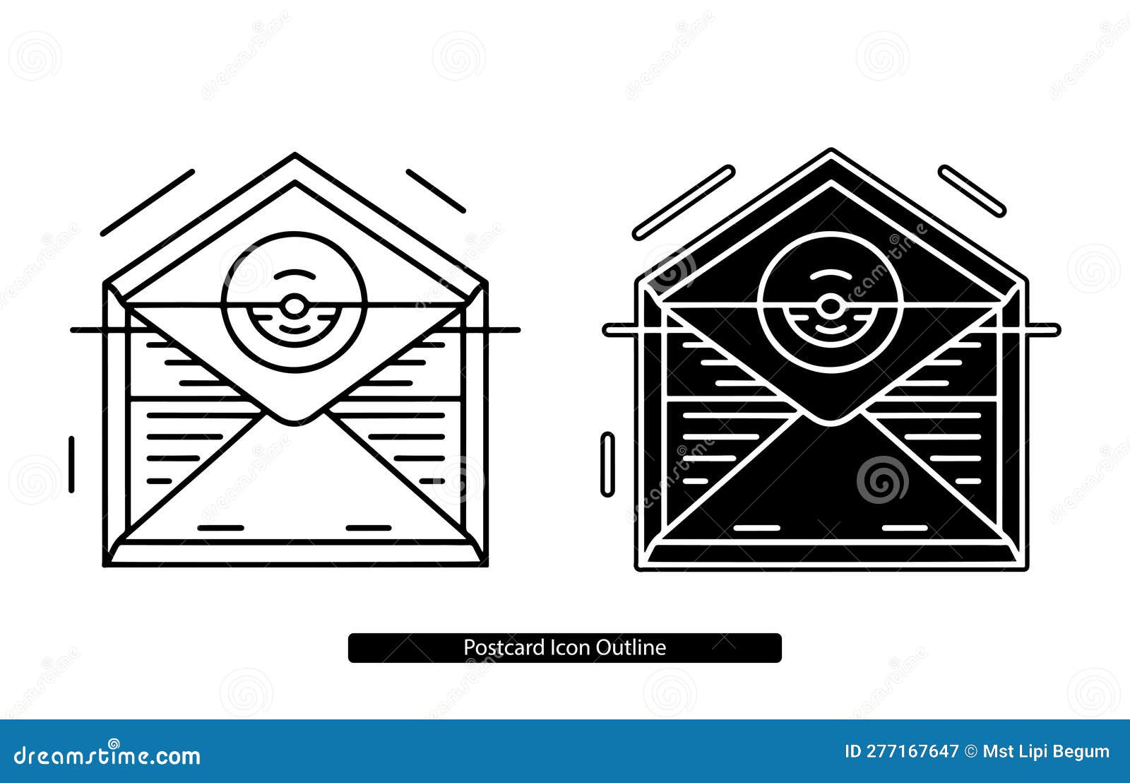Postcard Send Outline Icon. Linear Style Sign for Mobile Concept and ...
