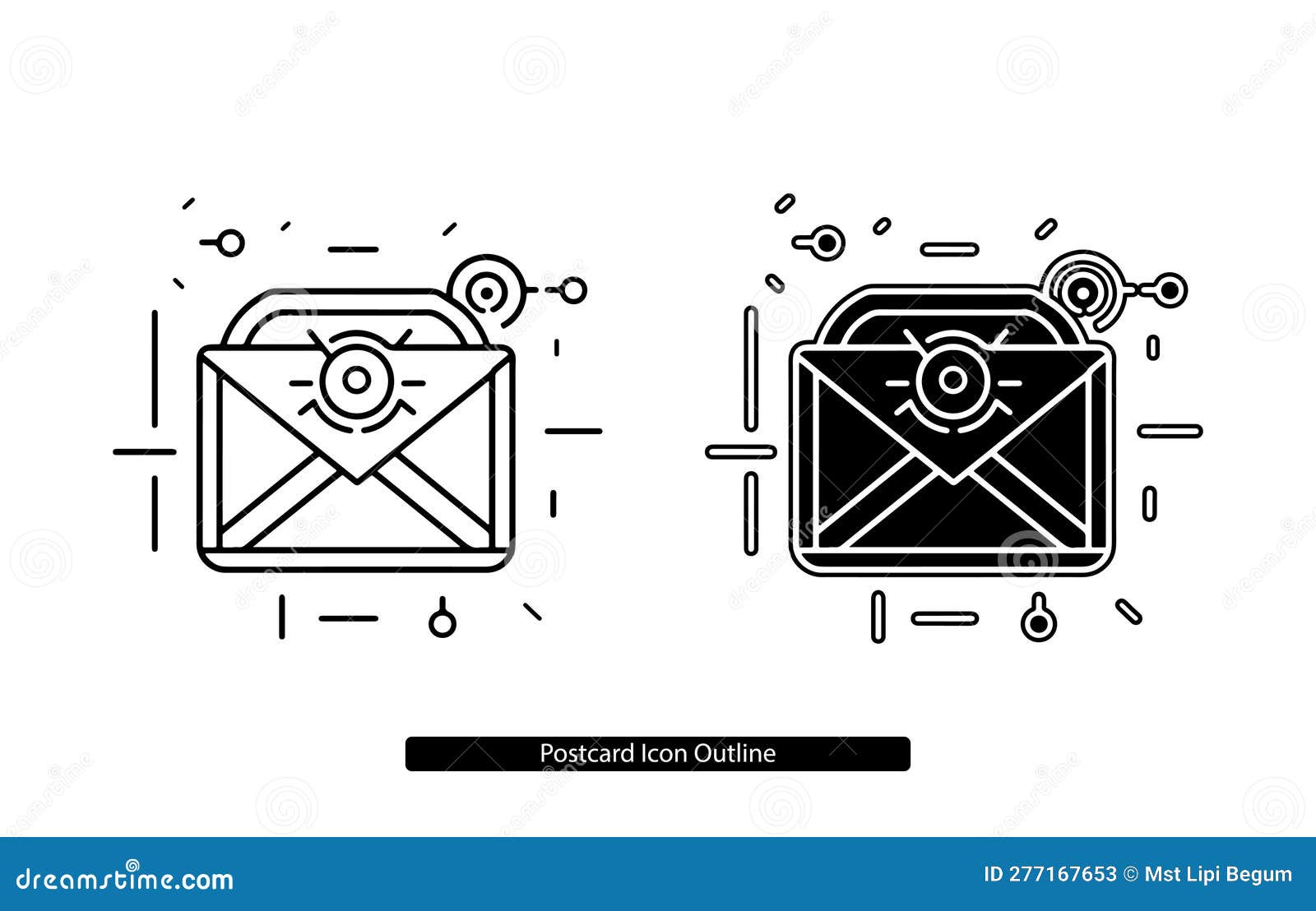 Postcard Send Outline Icon. Linear Style Sign for Mobile Concept and ...