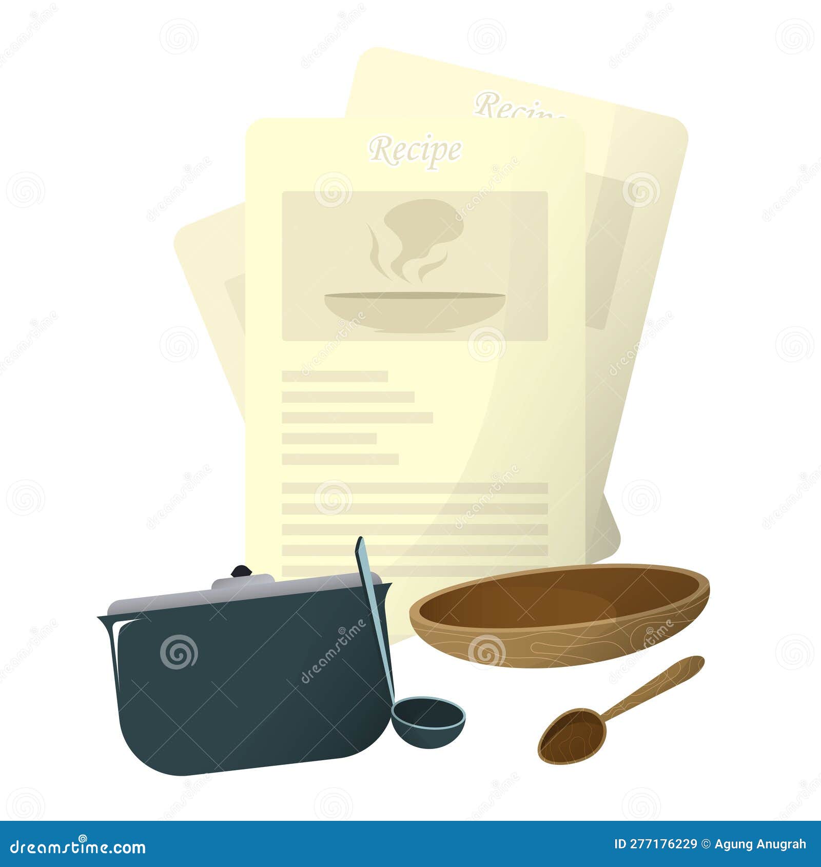 Recipe Note with Cooking Tools Illustration Stock Illustration ...
