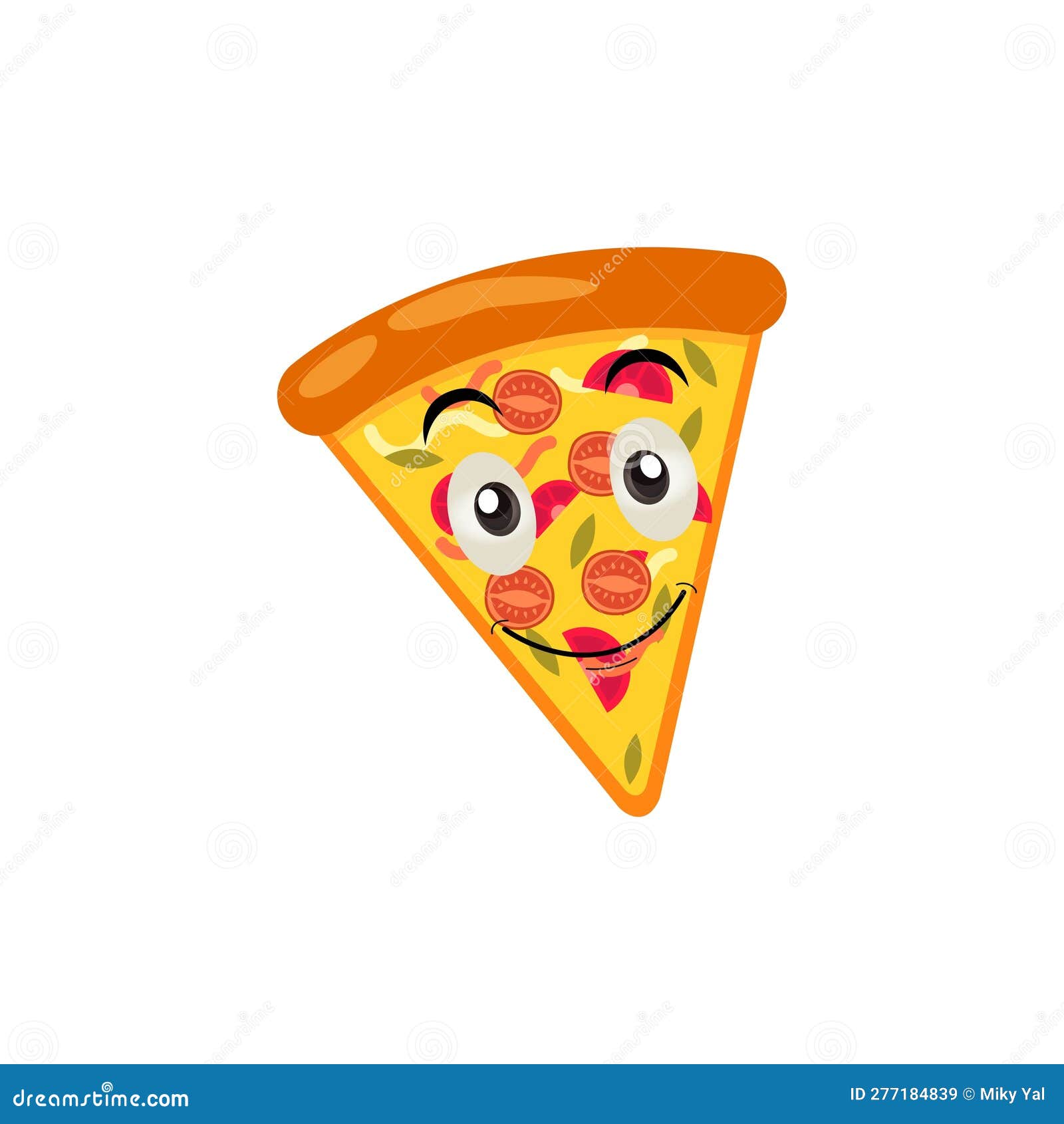 Pizza Cartoon Character, Pizza Character Emotions, Face, Arms and Legs ...