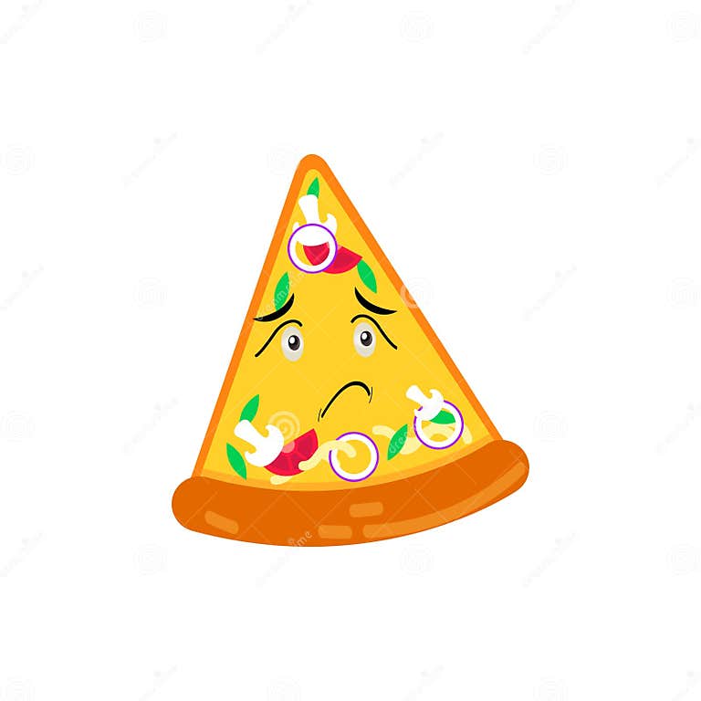 Pizza Cartoon Character, Pizza Character Emotions, Face, Arms and Legs ...