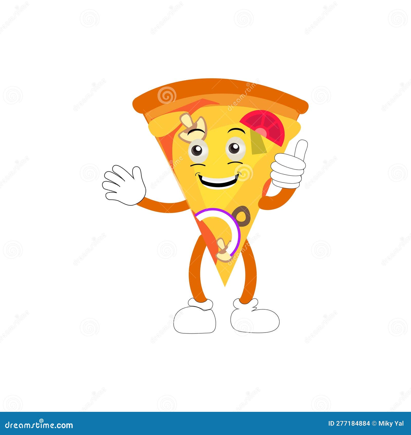Pizza Cartoon Character, Pizza Character Emotions, Face, Arms and Legs ...