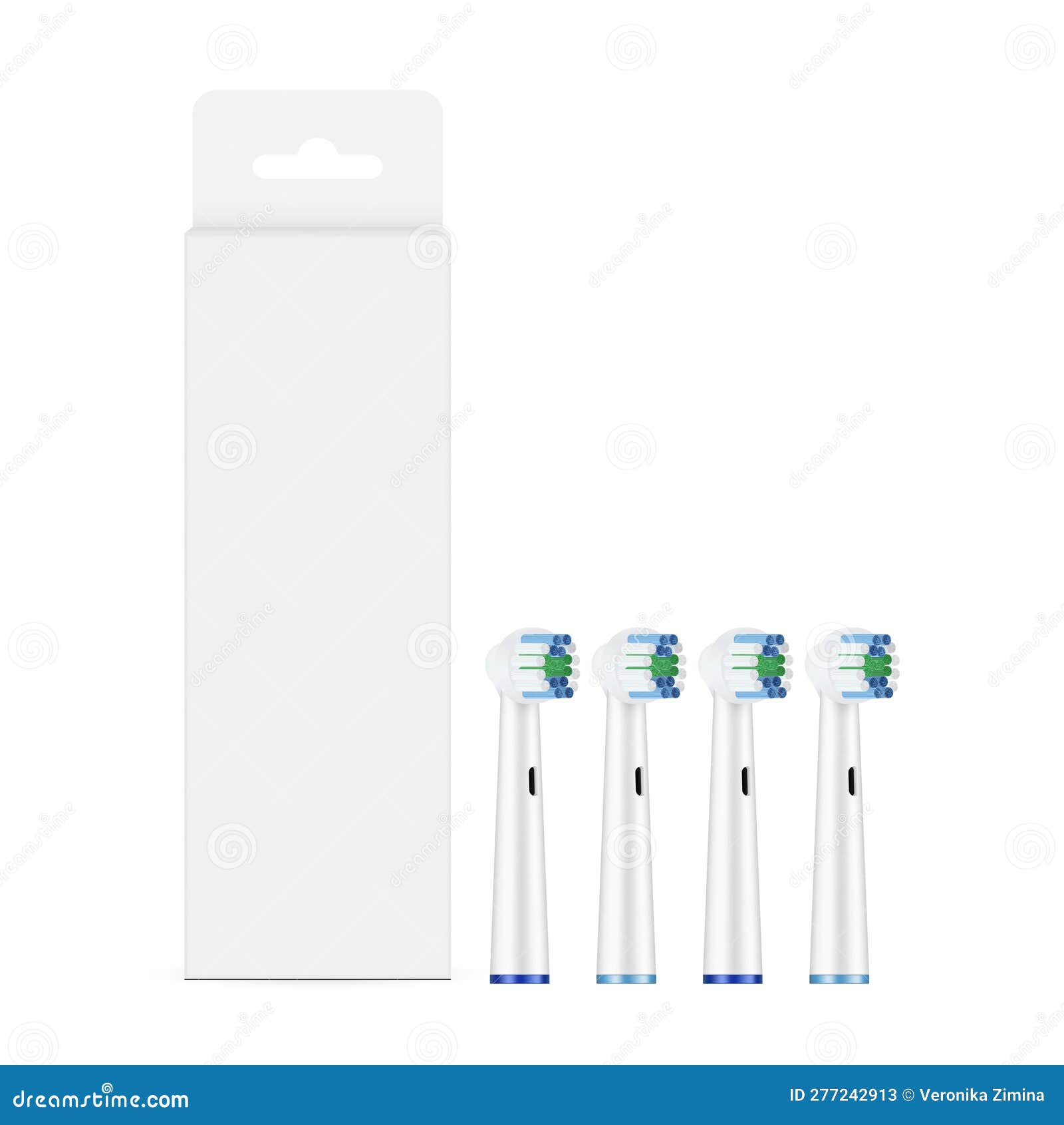 Packaging Paper Box, Electric Toothbrush Heads, Isolated on White ...