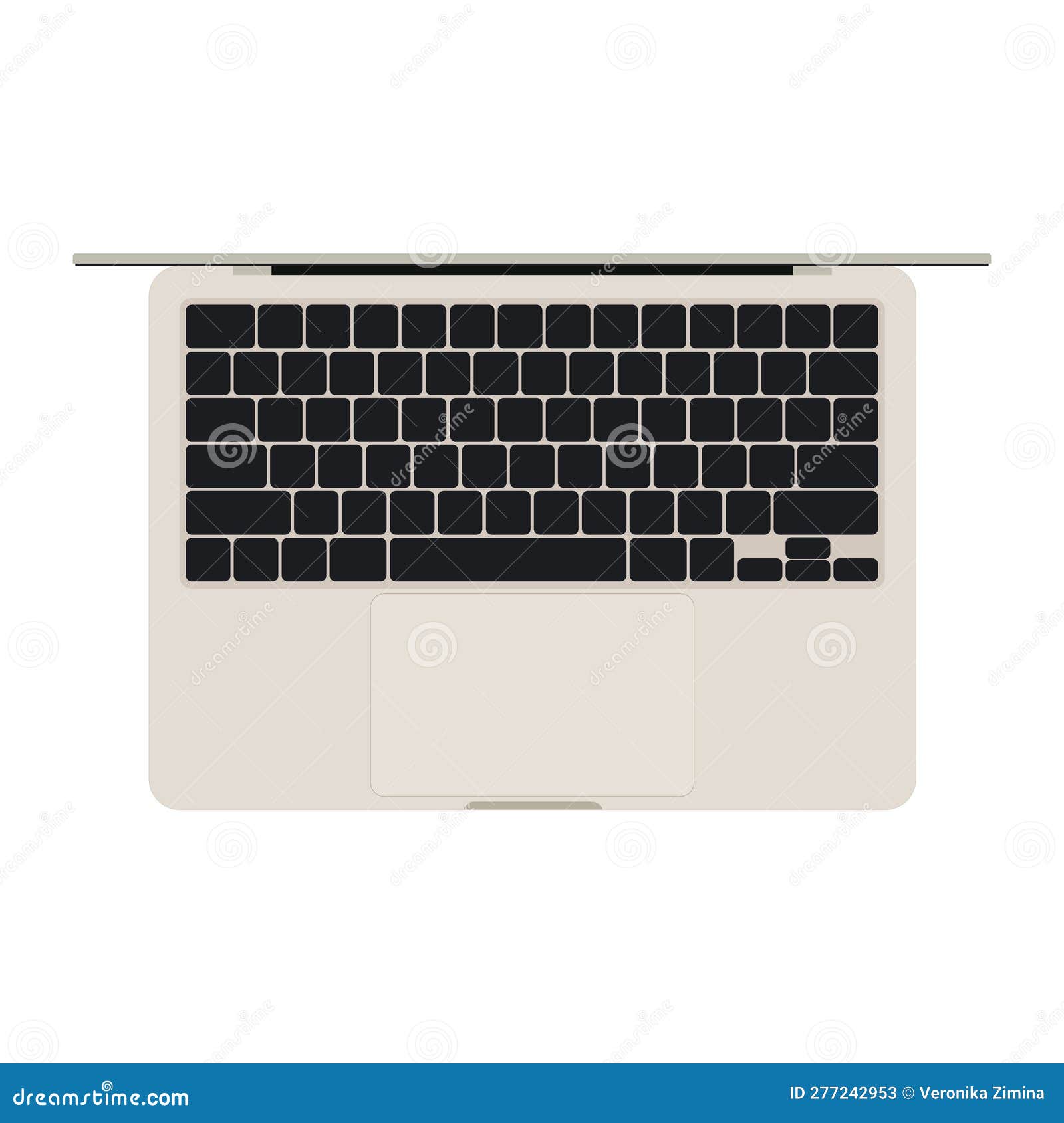 Modern Laptop, Top View, Isolated on White Background Stock Vector ...