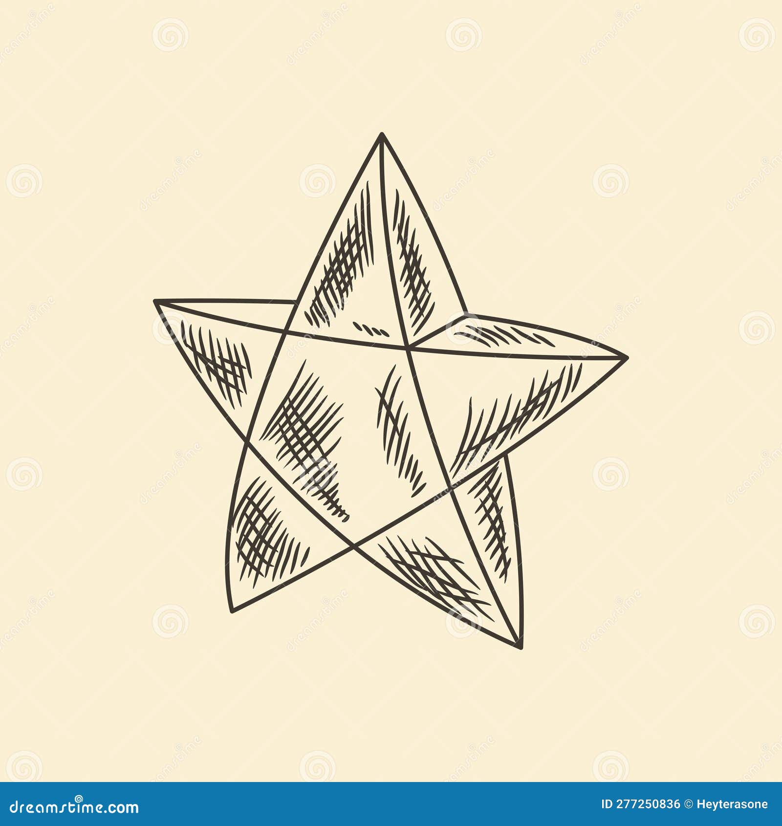 Vintage Hand Drawing Star Vector Stock Illustration Stock Vector ...