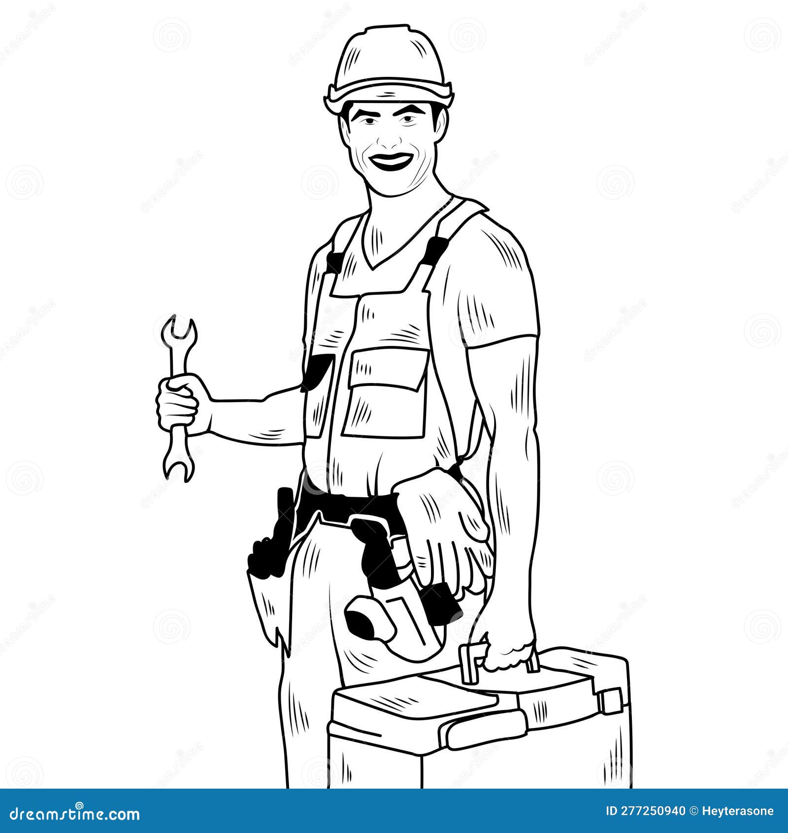 Handyman Vector Stock Illustration, Handyman Line Art Stock Vector ...